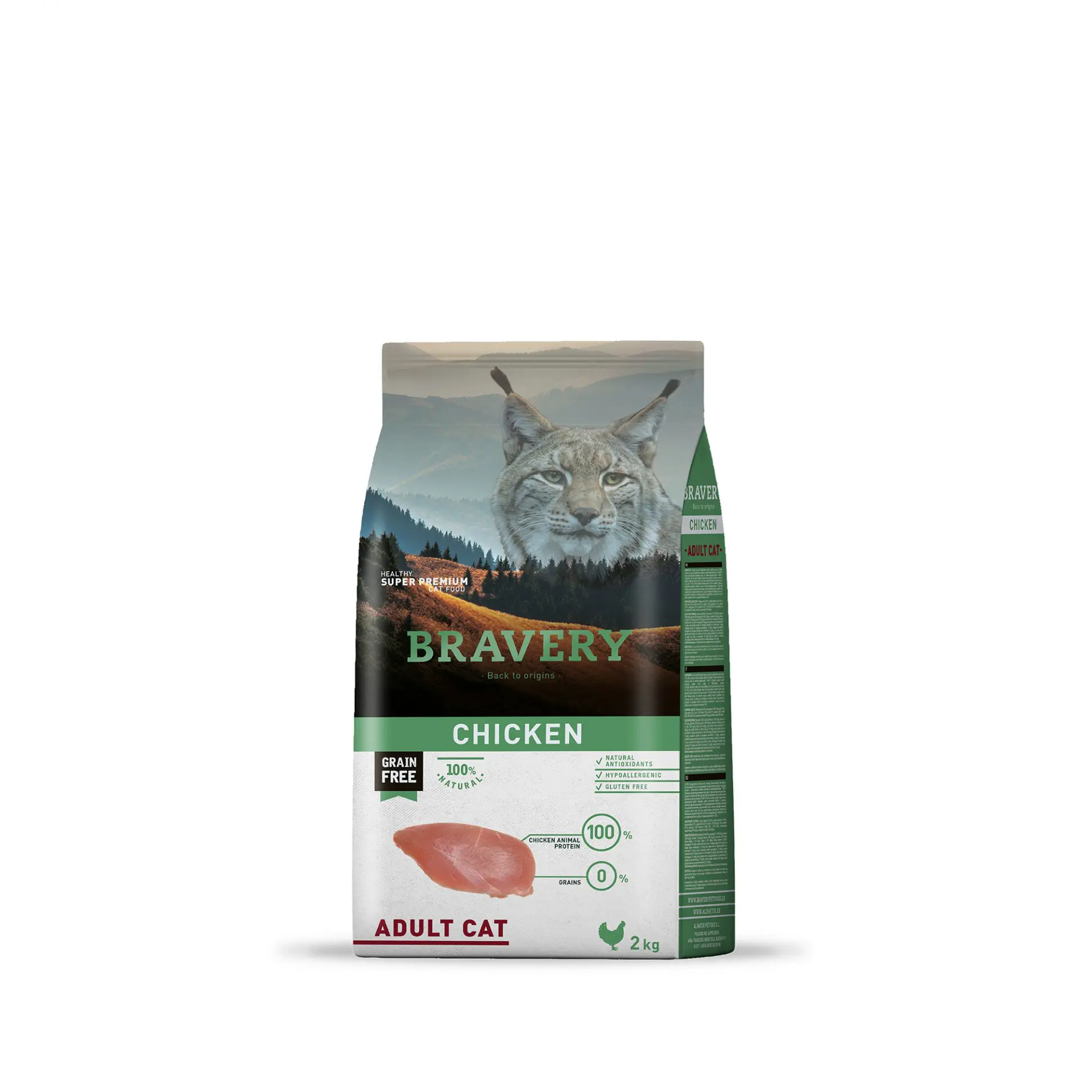 Bravery alimento Gato chicken adult 2kg - Imperio Patitas